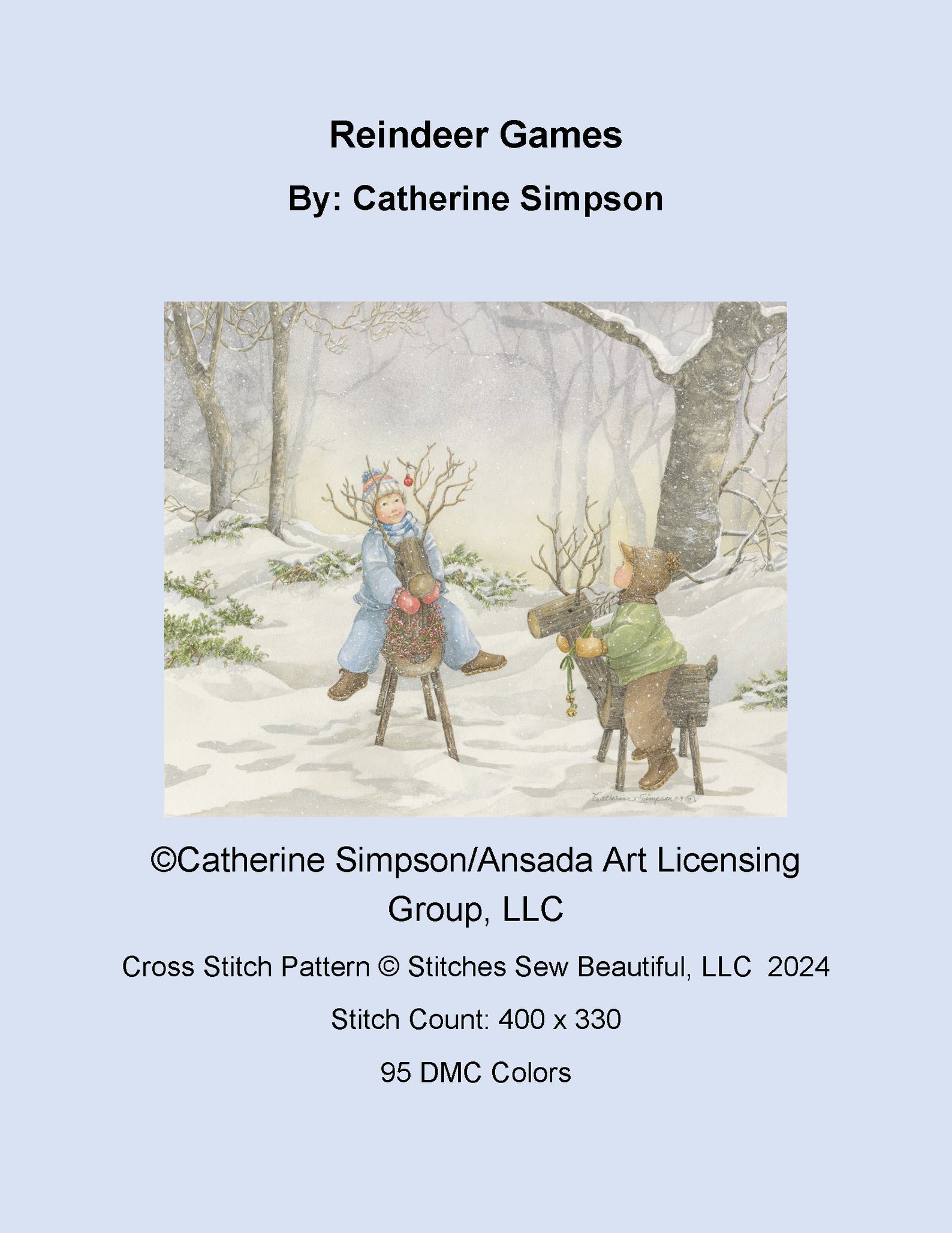 Reindeer Games Cross Stitch Pattern by Catherine Simpson/ansada Art ...