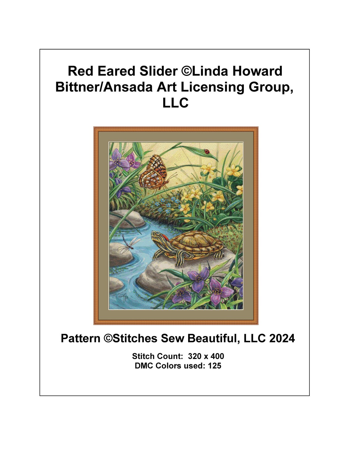 Red Eared Slider Cross Stitch Pattern by Linda Howard Bittner/ansada ...