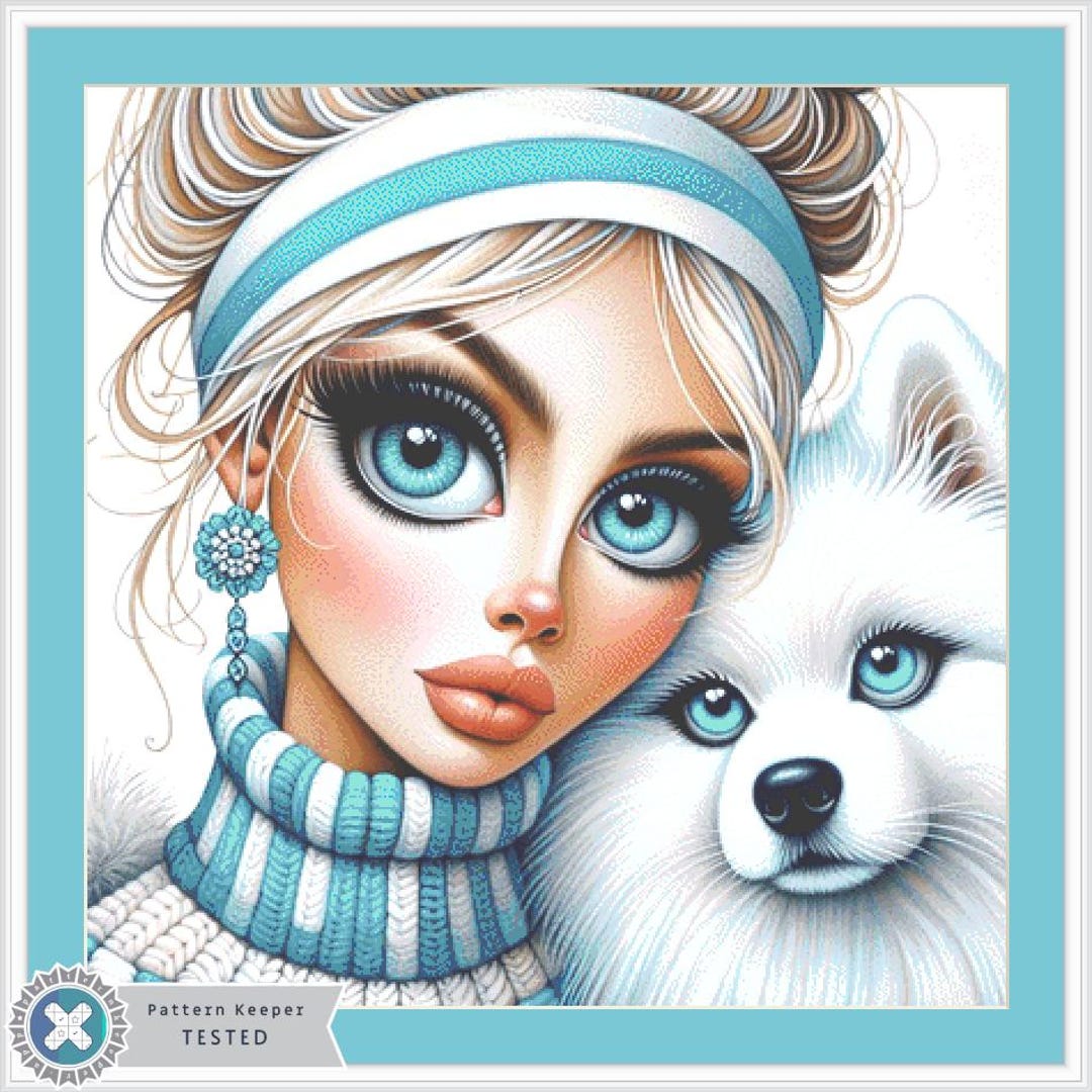 Blue Eyes Counted Cross Stithc Pattern by Ingrid Jean (digital Format ...