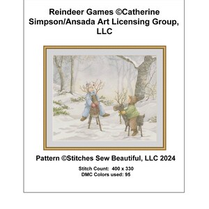 Reindeer Games Cross Stitch Pattern by Catherine Simpson/ansada Art ...