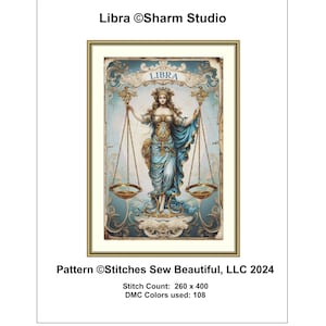 Zodiac - Libra Counted Cross Stitch Pattern by Sharmstudio (digital ...