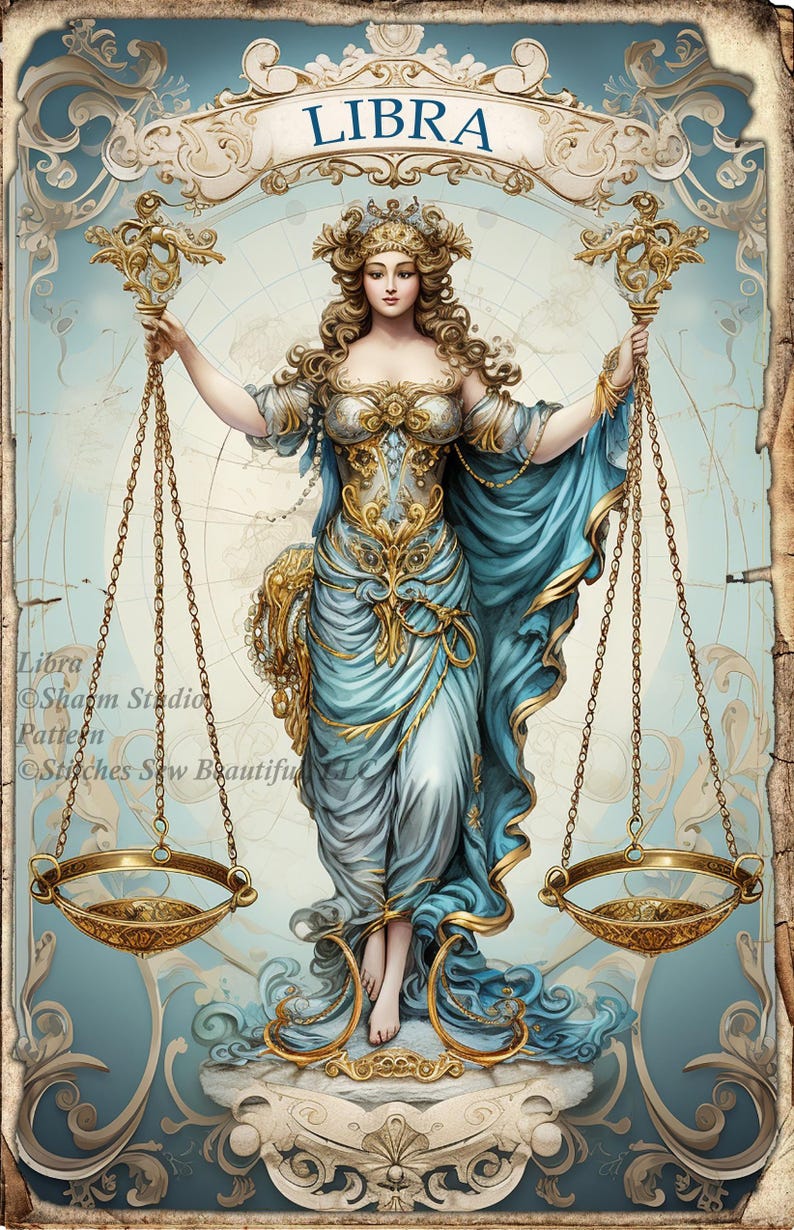 Zodiac - Libra Counted Cross Stitch Pattern by Sharmstudio (digital ...