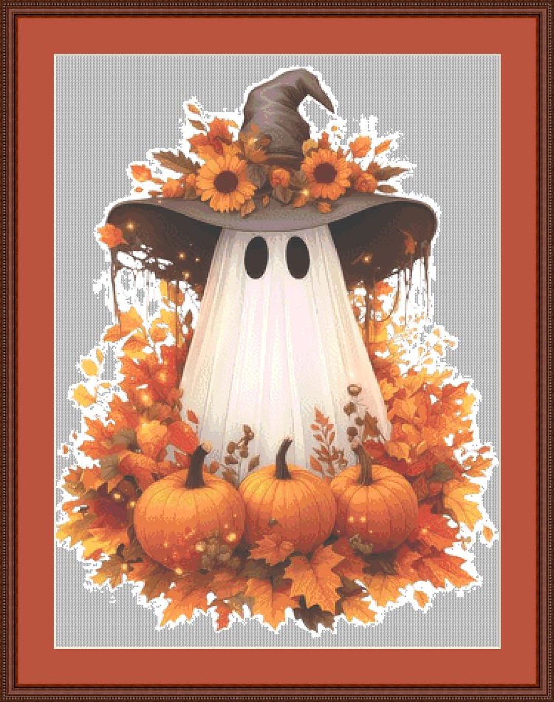 Spooky Little Ghost Counted Cross Stitch Pattern by Amethyst Garnet ...