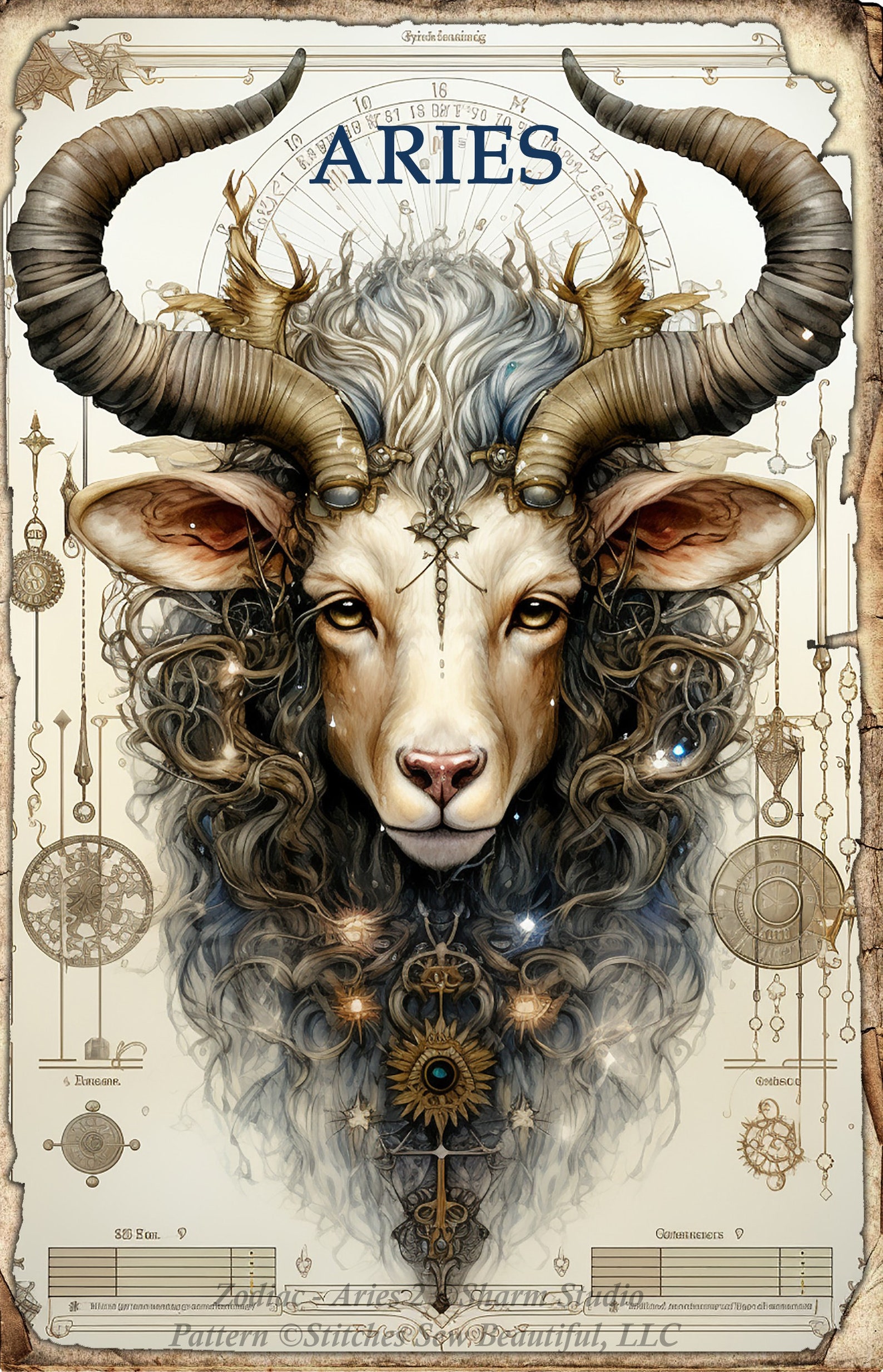 Zodiac Aries 2 Cross Stitch Pattern by Sharmstudio - Etsy Canada