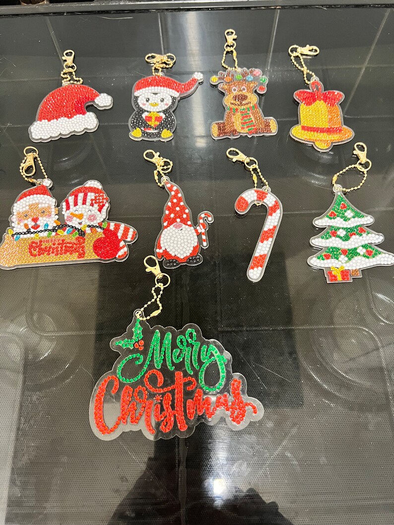 Diamond Art Keyrings/ Christmas Tree Decorations - Etsy