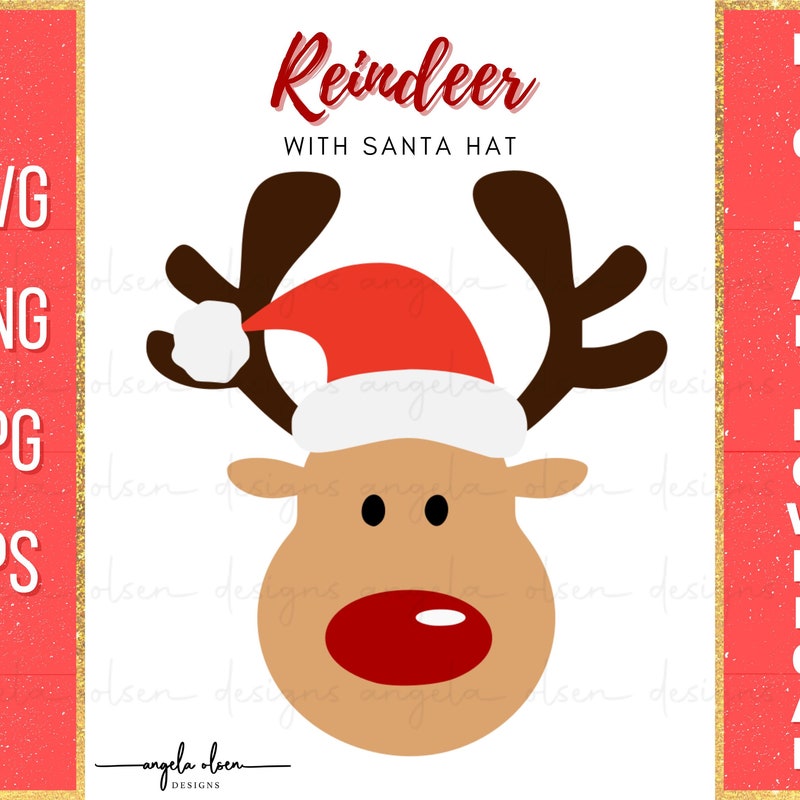 Reindeer Head Clip Art - Etsy