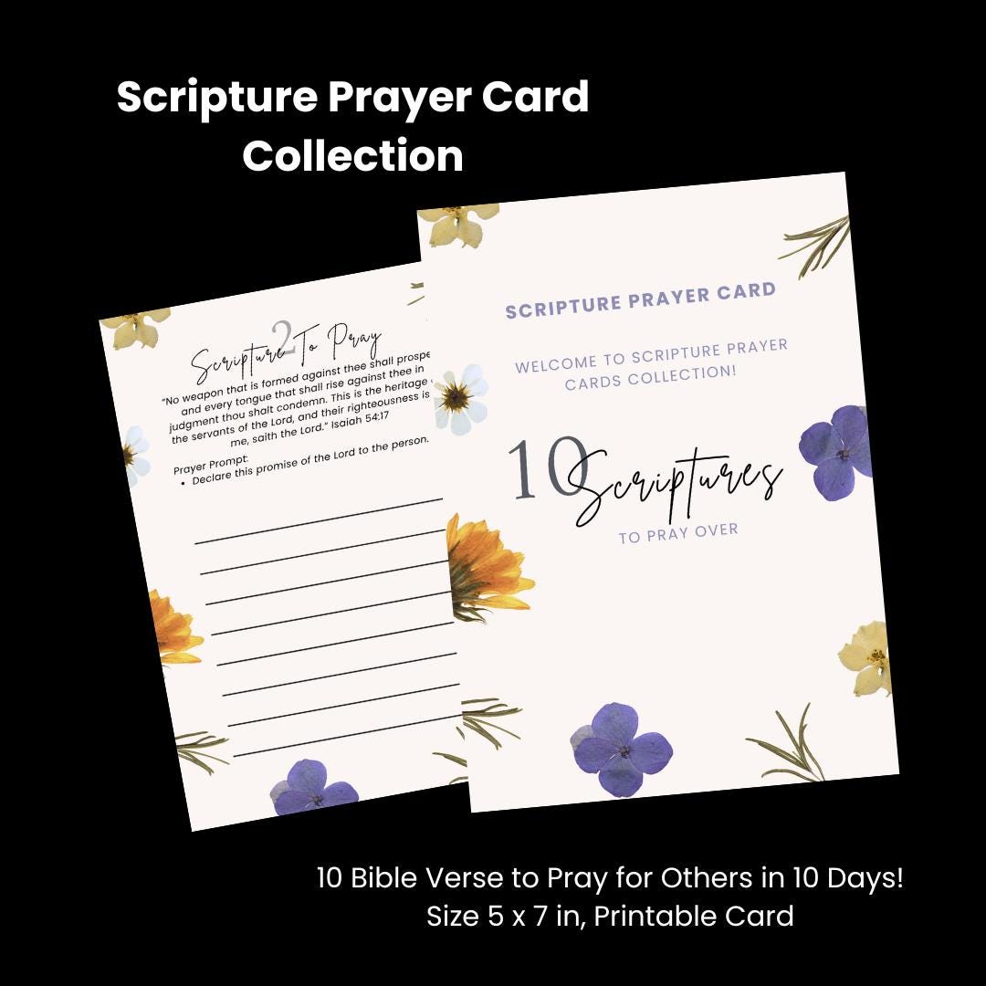 Printable Scripture Prayer Cards | Christian Prayer Cards | Bible Verse ...
