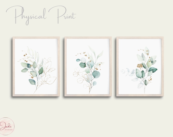 Set of 6 Green Botanical Prints, Green Branches and Leaves, Botany Art ...