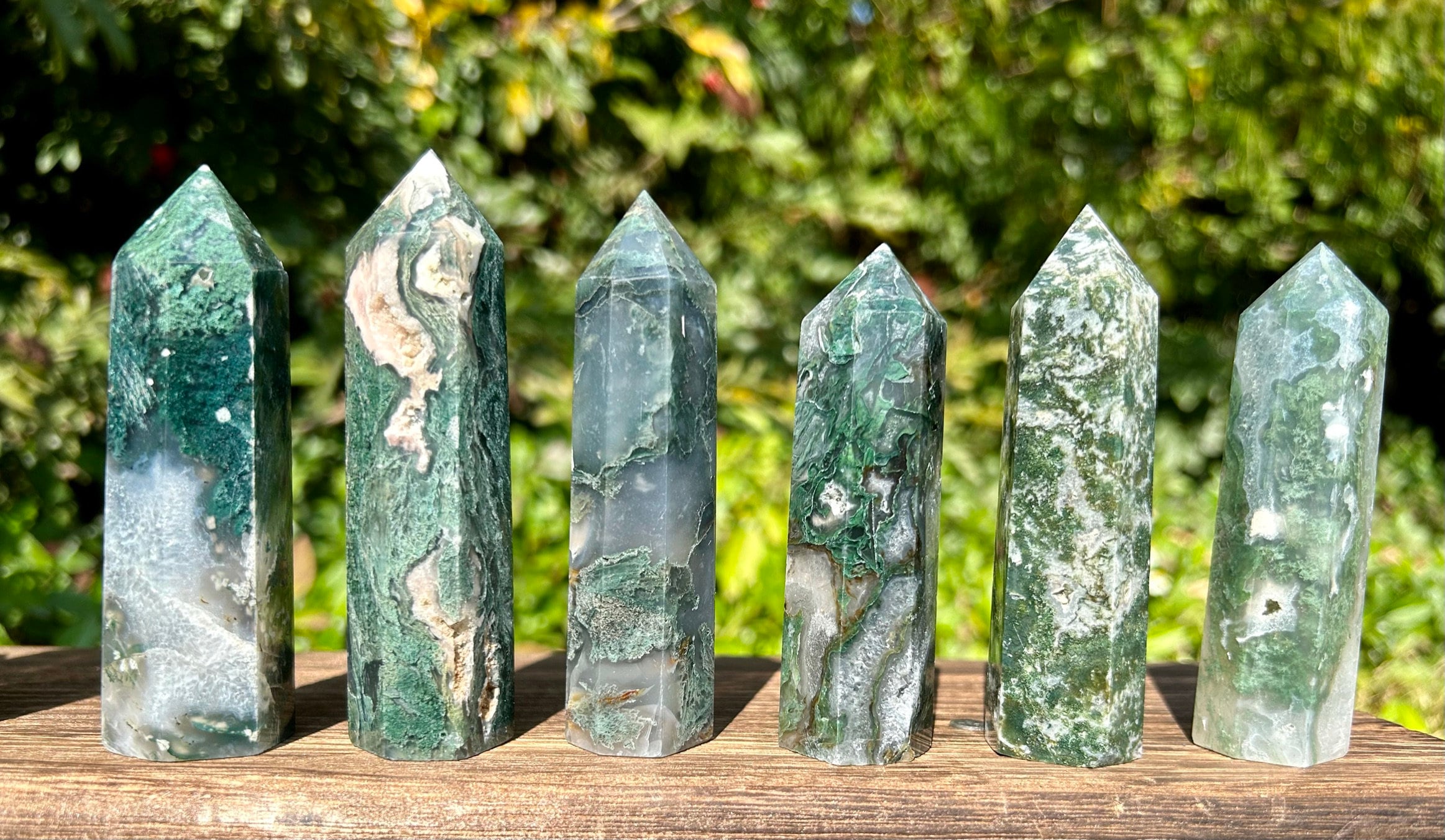 YOU CHOOSE Natural Moss Agate Tower Green Druzy Moss Agate - Etsy