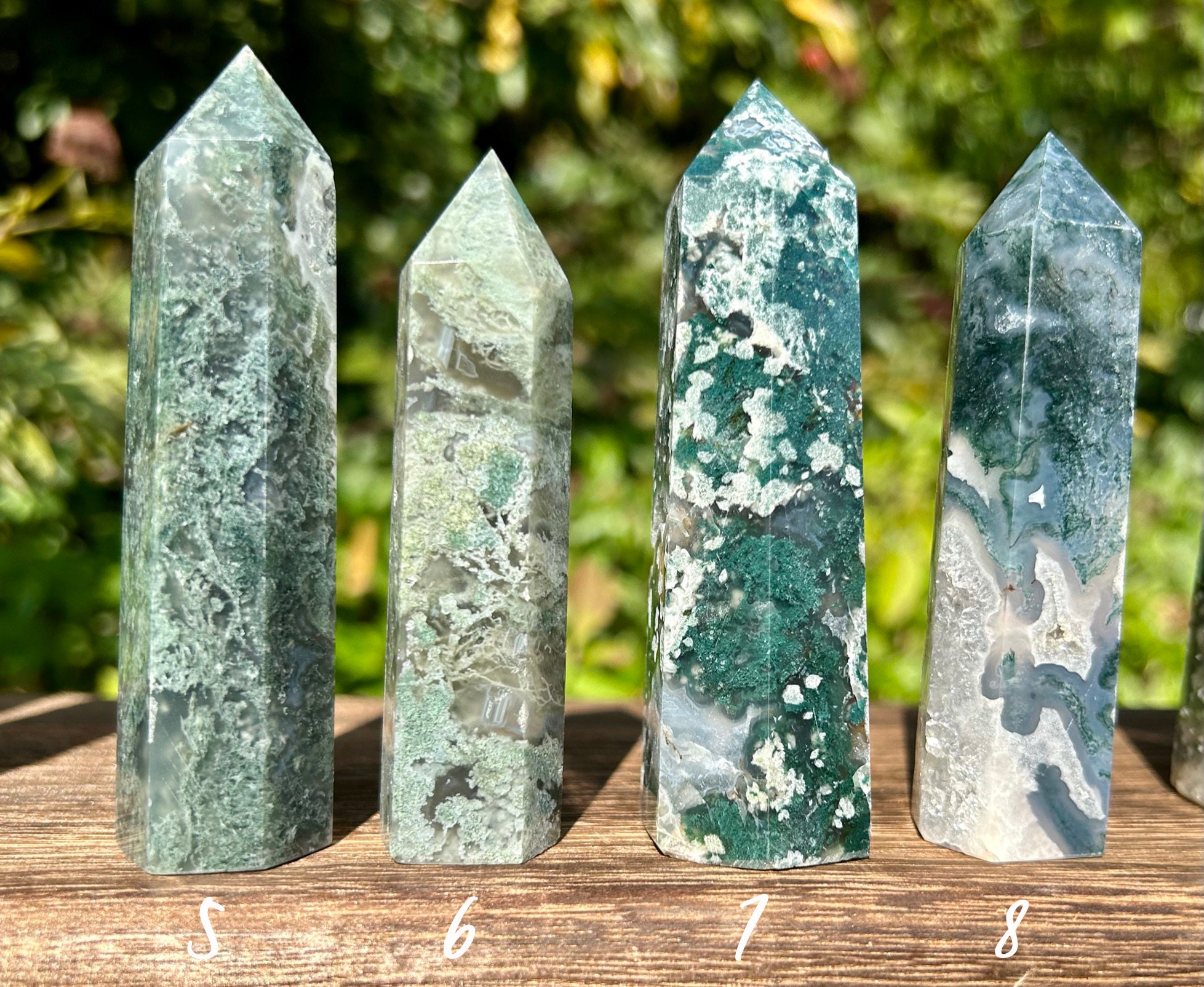 YOU CHOOSE Natural Moss Agate Tower Green Druzy Moss Agate - Etsy