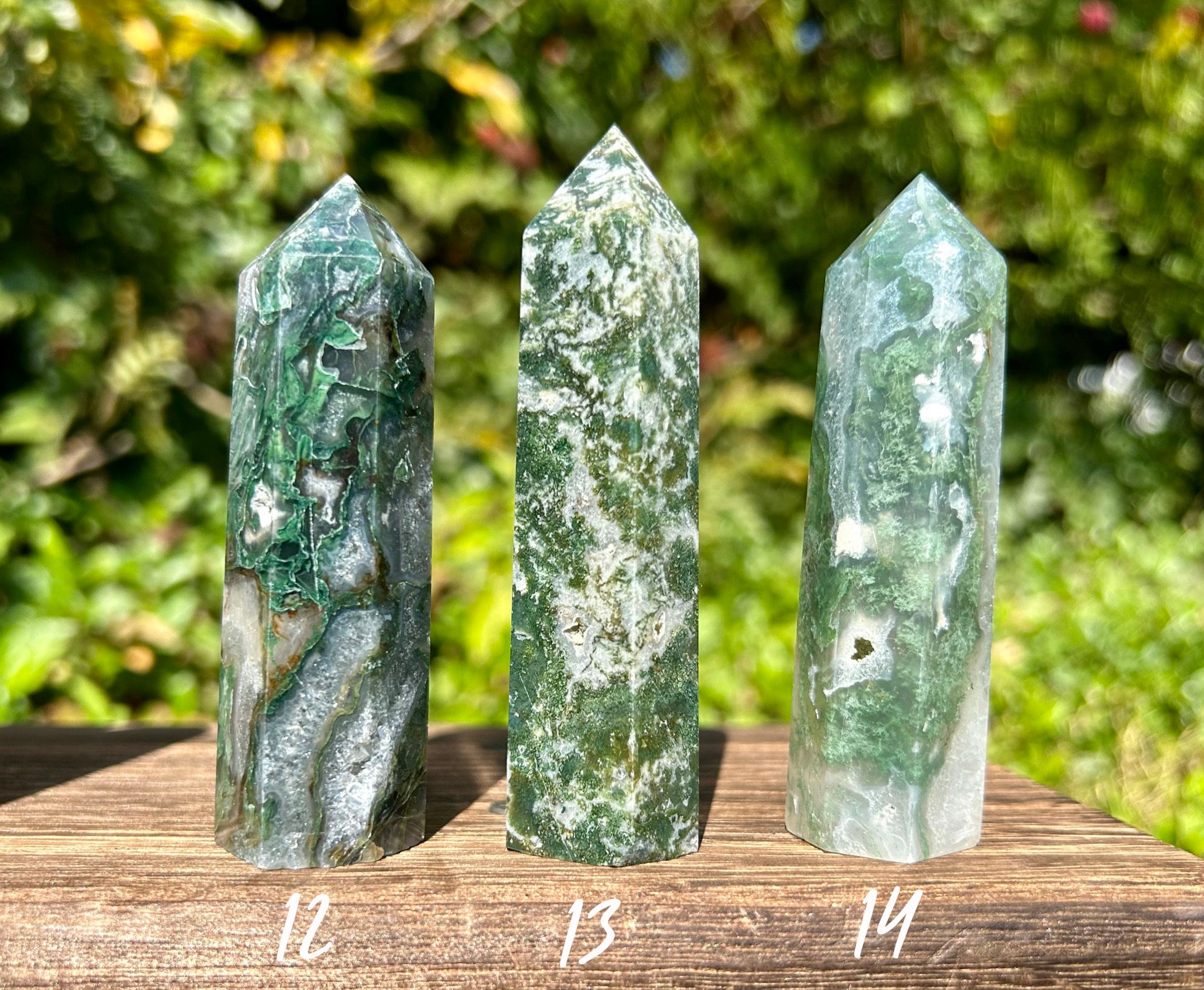 YOU CHOOSE Natural Moss Agate Tower Green Druzy Moss Agate - Etsy