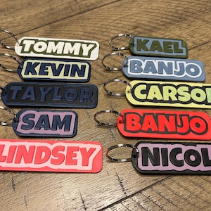 Personalized 3D Printed Name Tag Keychains | Multiple Colors | Custom ...
