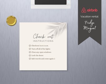 Airbnb Checkout Wifi Magnet, Wifi QR Code & Check Out Instruction for ...