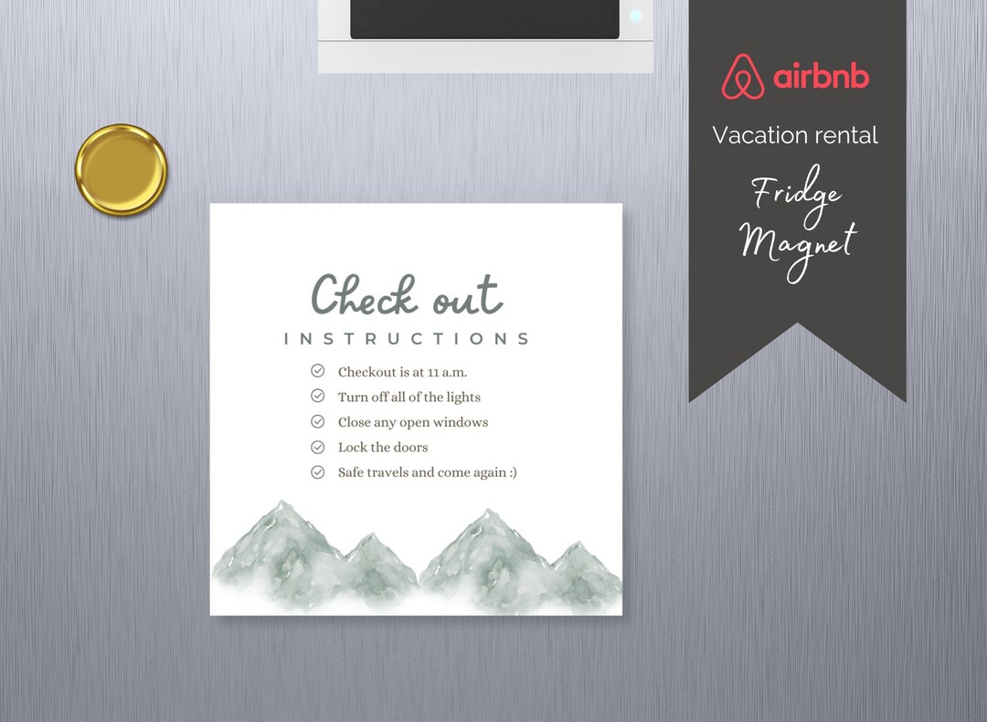 Check Out Instructions Magnet for Airbnb and Vacation Home - Etsy