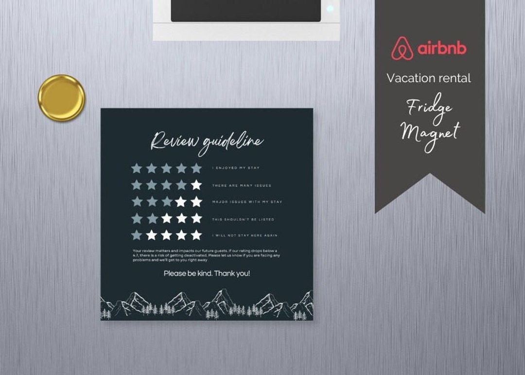 Review Guidelines Magnet for Airbnb and Vacation Home Review - Etsy