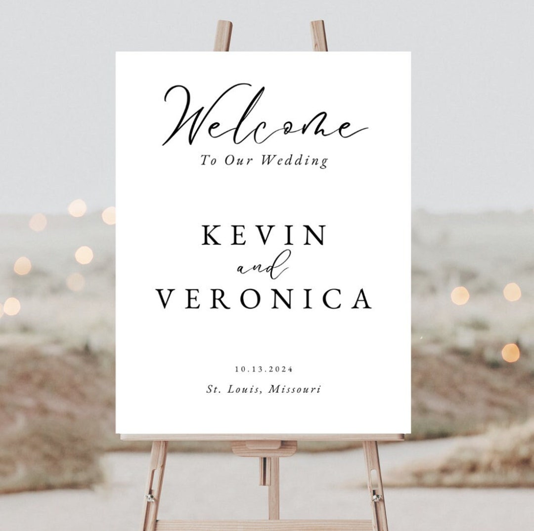 Digital Wedding Welcome Sign Printable Poster - DIY Canva Wedding ...