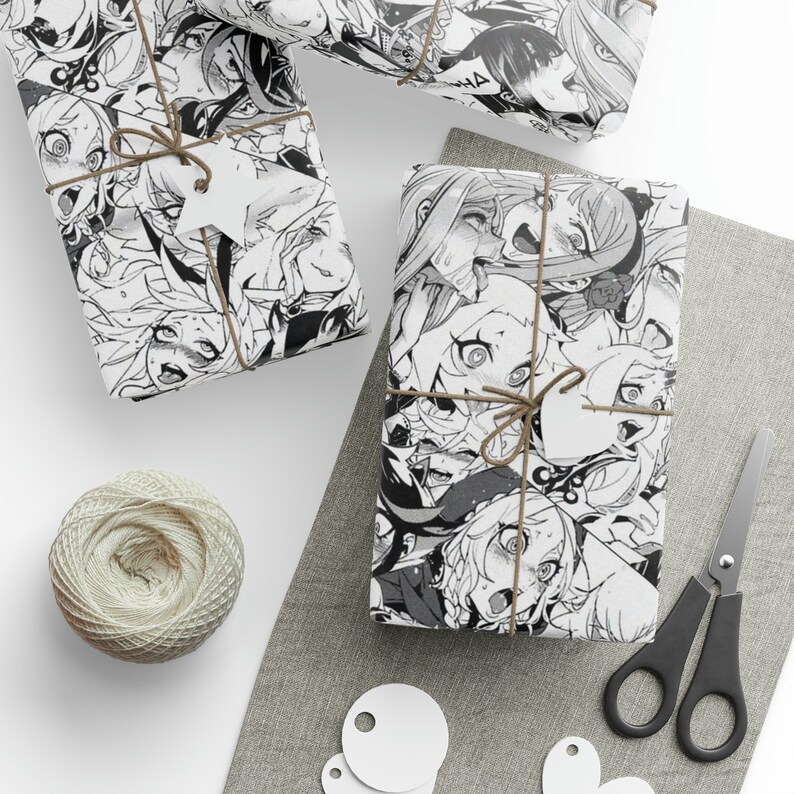 Anime Wrapping Paper : Ahegao Pattern, Anime Girls - Etsy