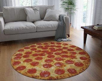 Pizza Round Rug - Etsy