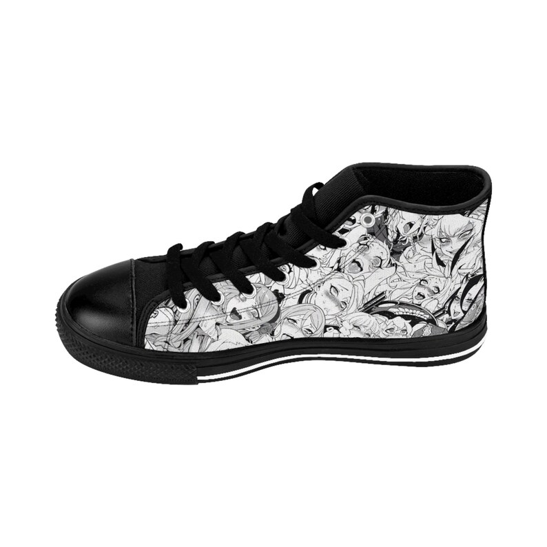 Women's Anime Classic Sneakers, Ahegao High-top Skate Shoes, Lewd Manga ...