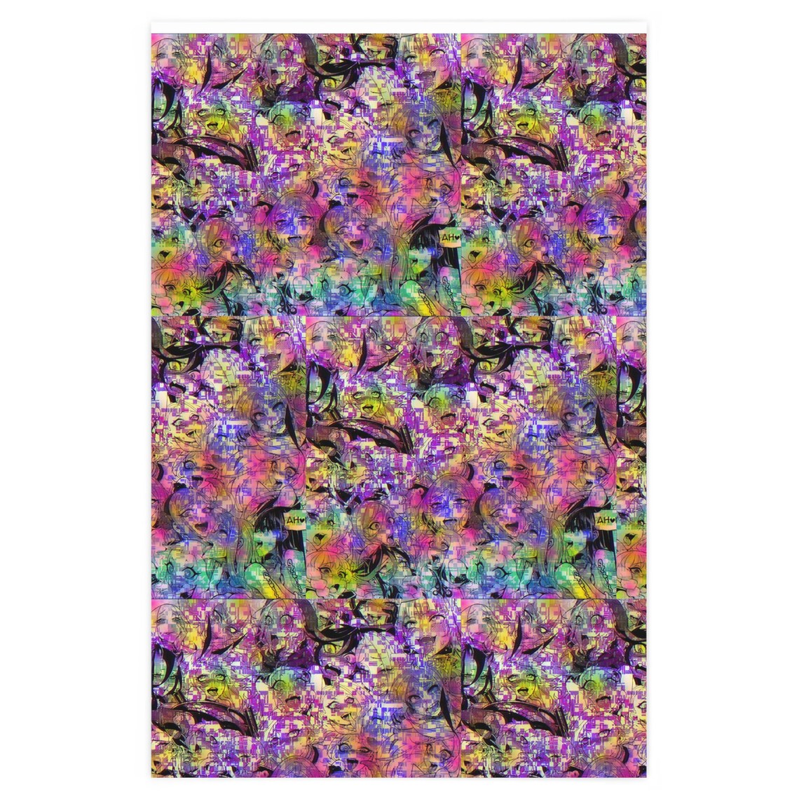Anime Wrapping Paper : Ahegao Pattern Cyber Glitch Punk Girls - Etsy