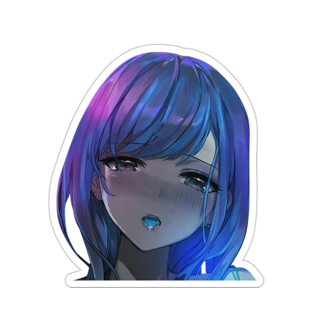 Purple Hair Anime Waifu Die-cut Stickers / Night Life Rave Vibe Decals ...
