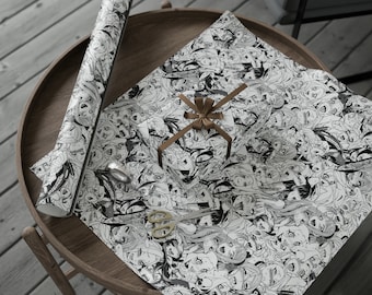 Kawaii Cats Wrapping Paper, Anime Gift Wrap, Cute Wrapping Paper, Anime ...