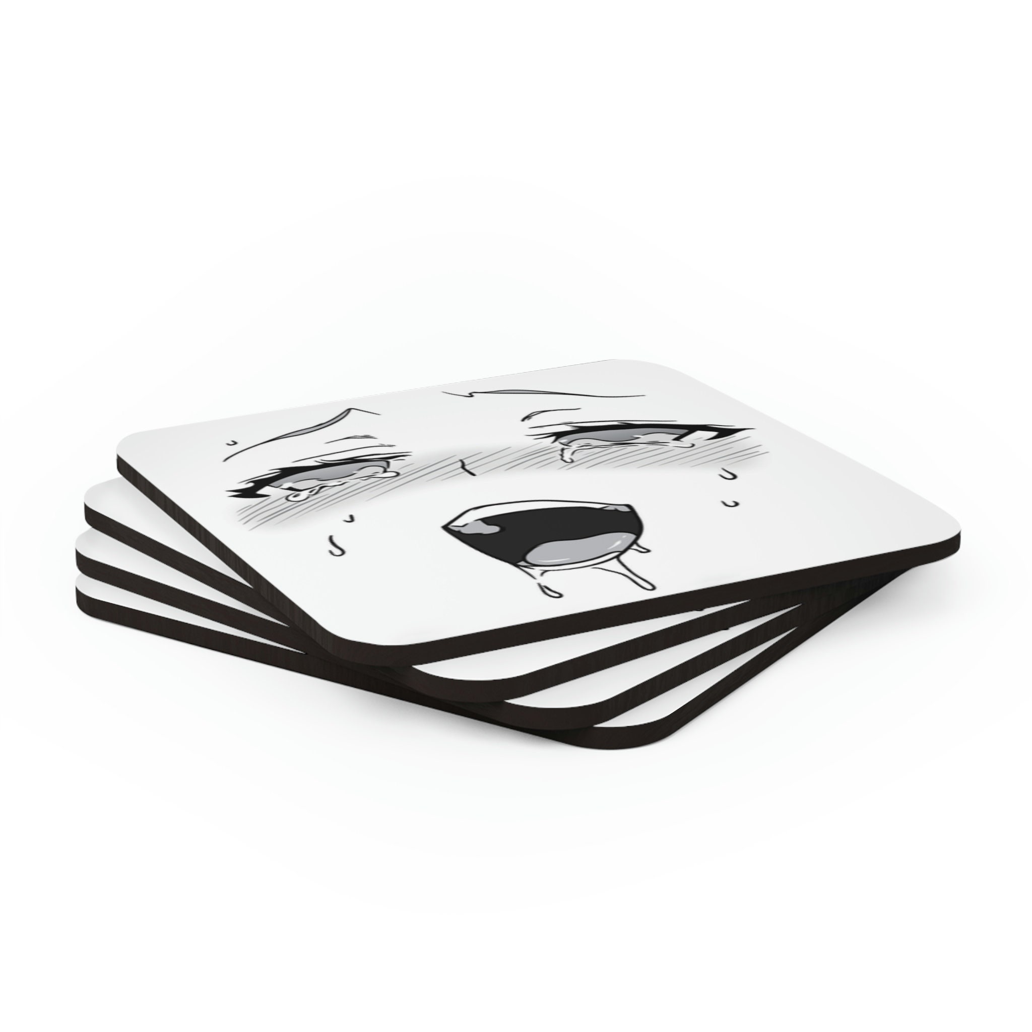 Ahegao Face Coaster Set 4 Piece, Funny Anime Coasters, Housewarming ...