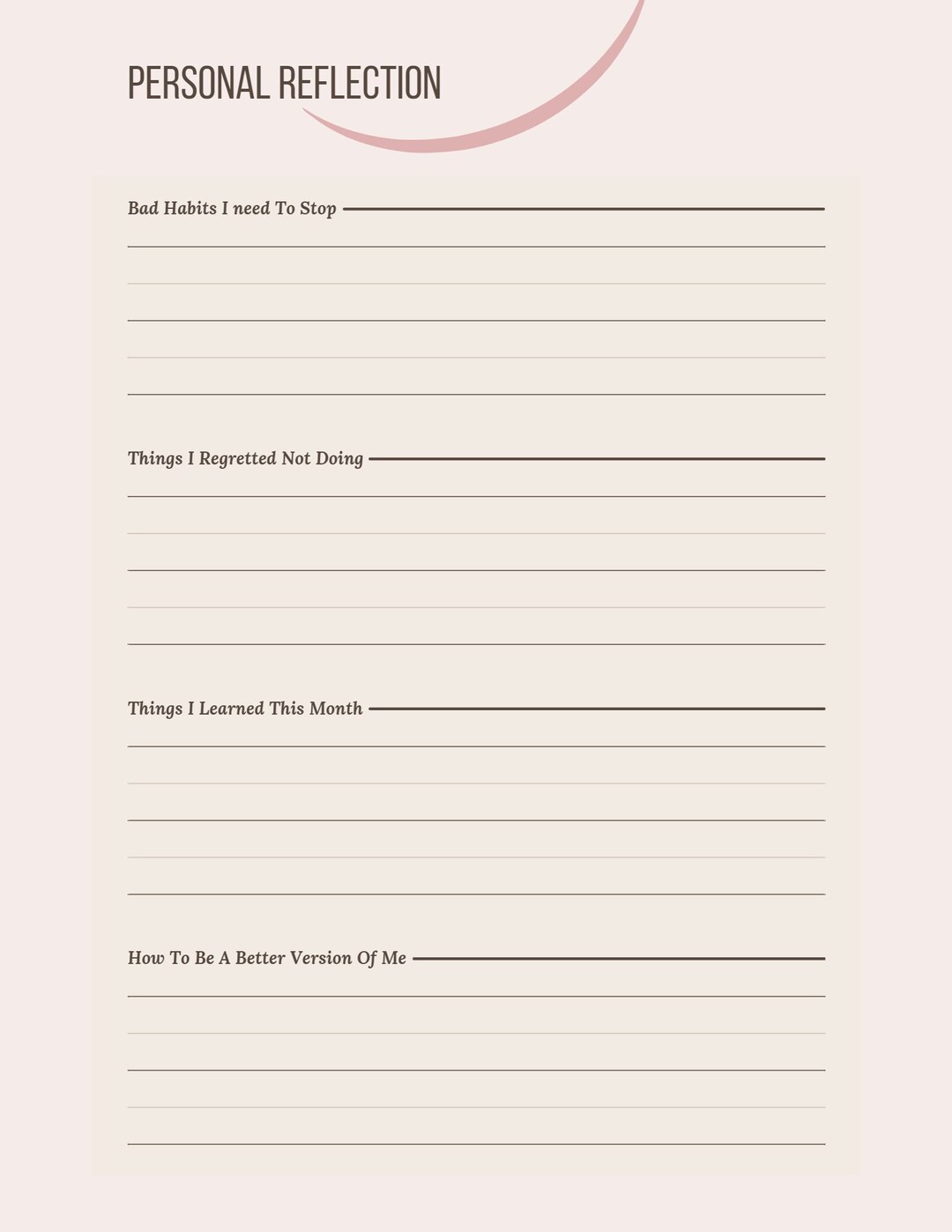 Hoja de reflexion personal - Etsy México