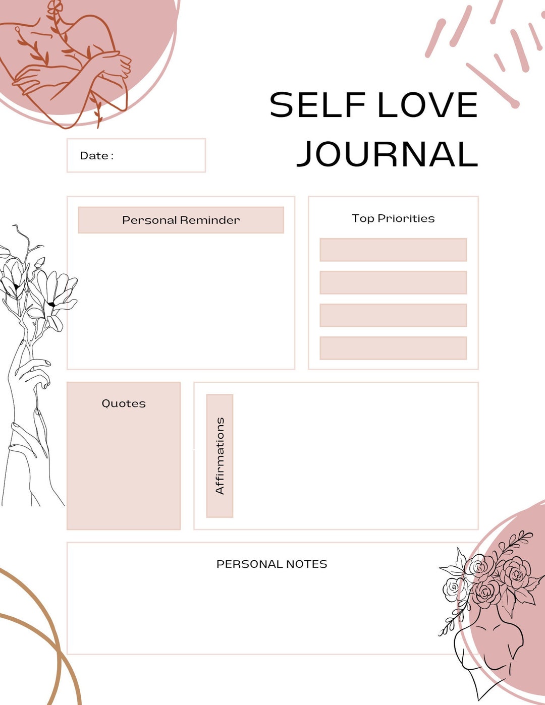 Self Love Journal Sheet - Etsy