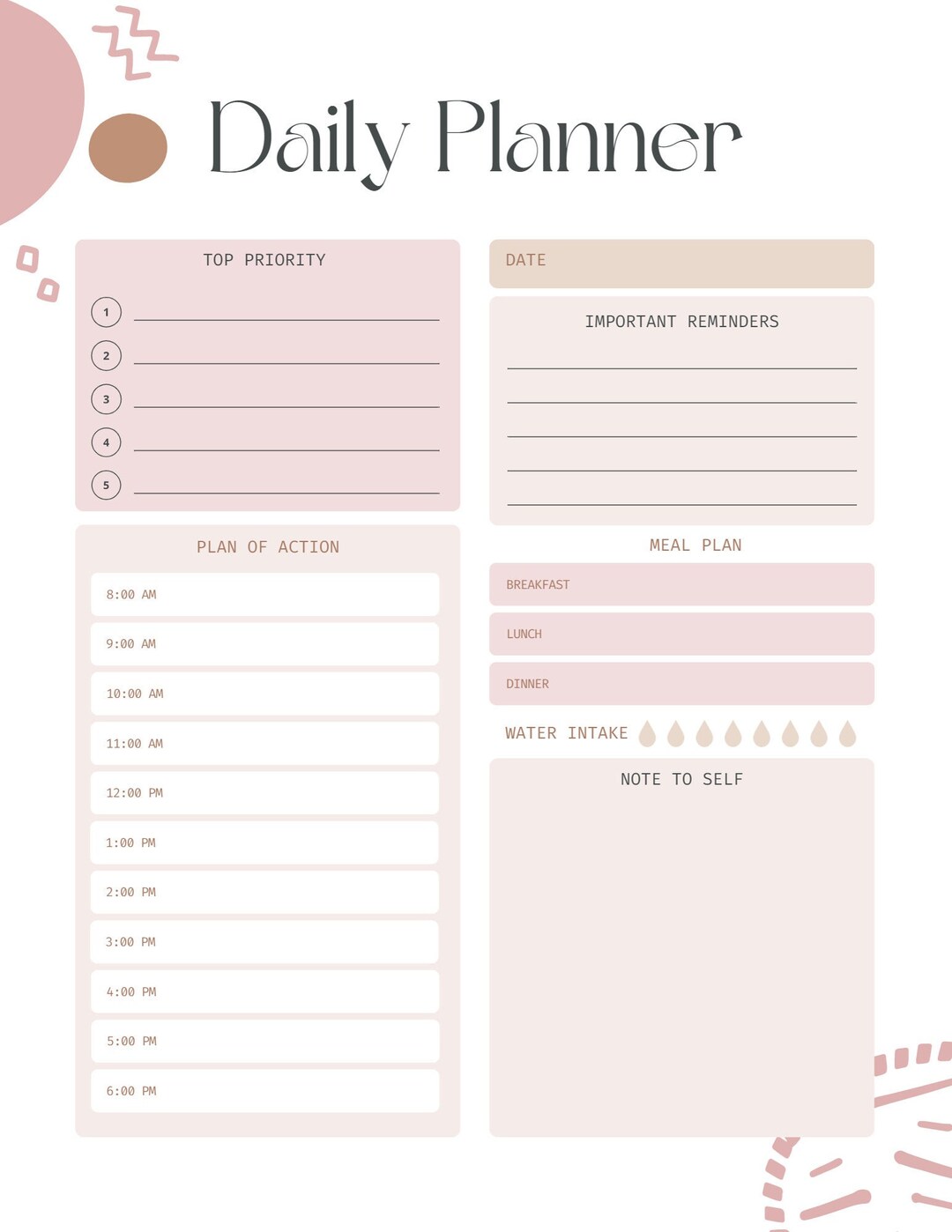 Pink Daily Planner - Etsy