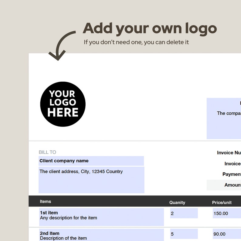 Invoice Template | Auto Calculating | Business Invoice | PDF Template ...