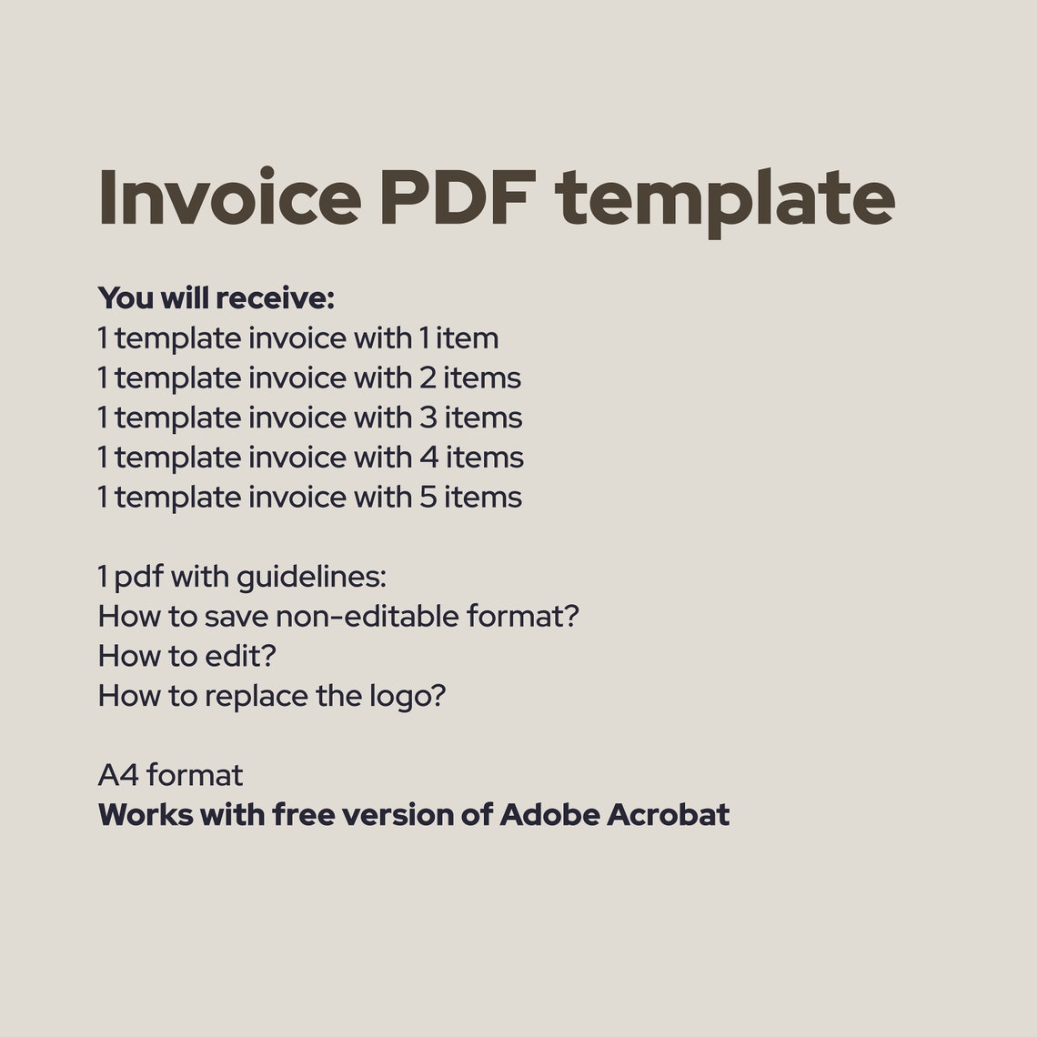 Invoice Template | Auto Calculating | Business Invoice | PDF Template ...