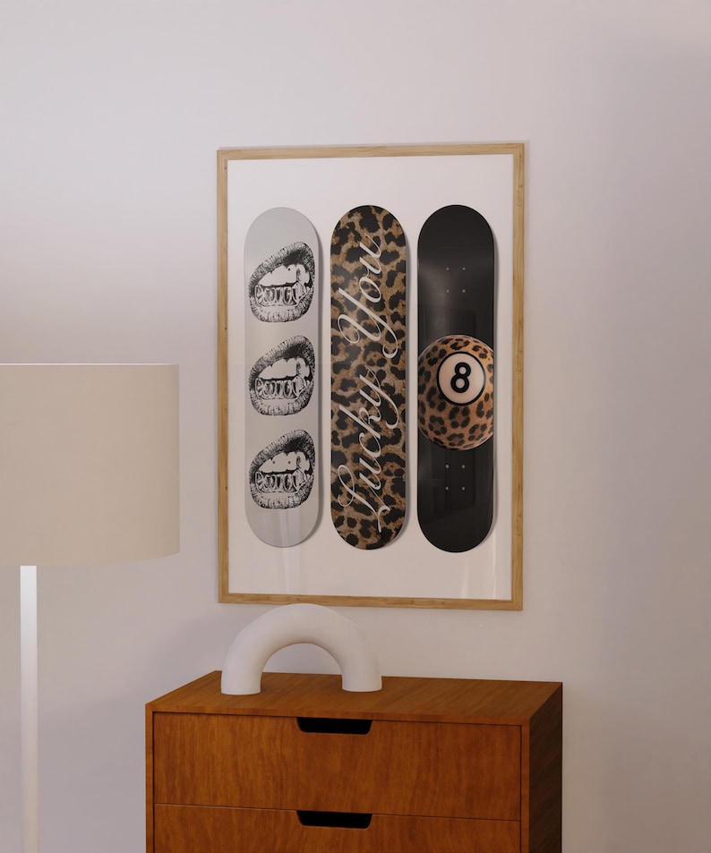 Trendy Leopard Skateboard Poster Hypebeast Fashion Digital Print Girly ...