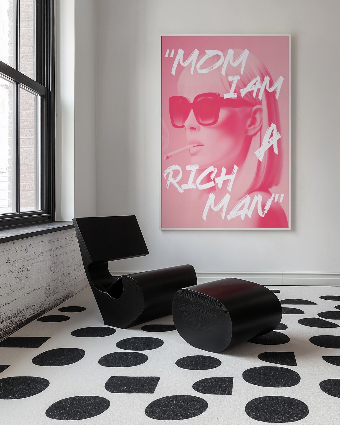 Retro Woman's World Poster, Mom I Am A Rich Man Print, Feminist Wall ...