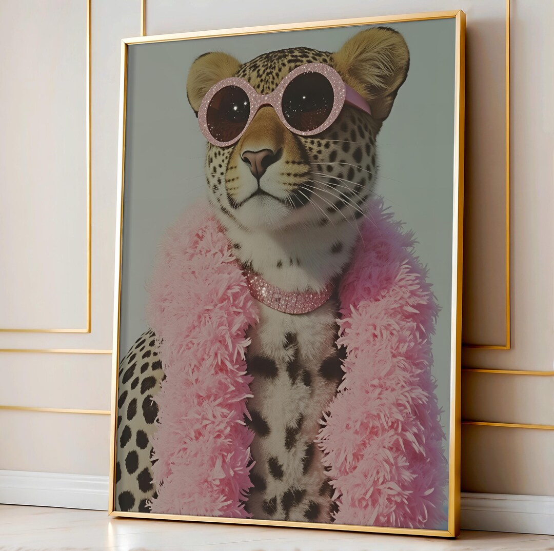 Retro Cheetah Print, Maximalist Decor, Trendy Wall Art, Funky Animal ...