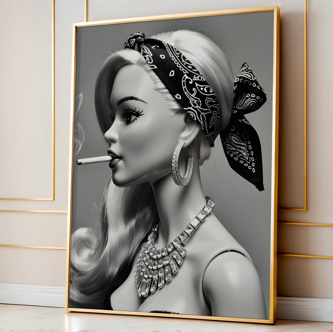 Retro Doll Poster Baddie Girl Print Chicana Wall Art Glam Room Decor ...