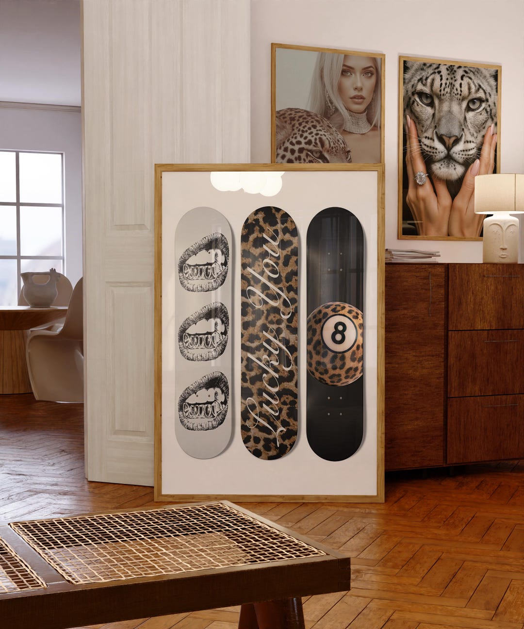 Trendy Leopard Skateboard Poster Hypebeast Fashion Digital Print Girly ...