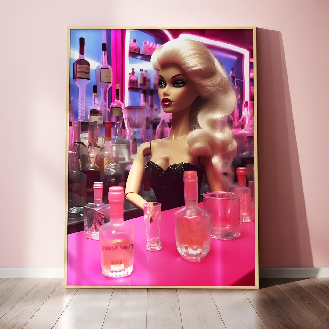 Barbie Poster Pink Bar Wall Art Preppy Pink Print Doll Fashion Poster ...