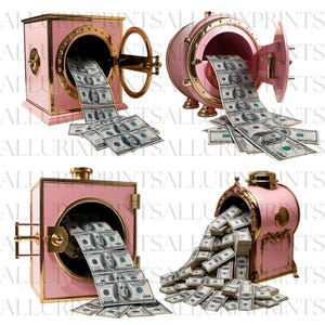Pink Money Clipart Bundle | Boss Babe Dollar Bills PNG | Glam Cash Clip ...