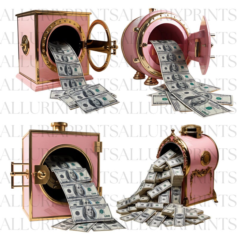 Pink Money Clipart Bundle: Girl Boss PNG Graphics (commercial Use) - Etsy