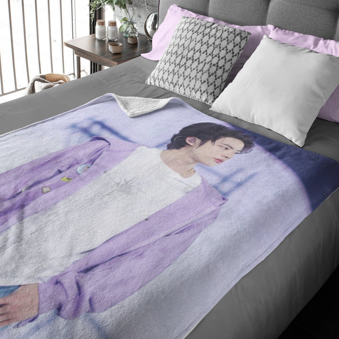 Jin BTS Kpop Blanket, World Wide Handsome Merch, Jin Cover Gift for Her ...