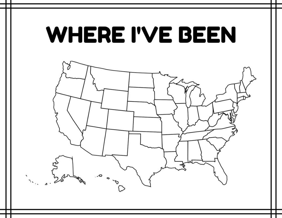 Where I've Been: Blank Map of the United States of America (outlines ...