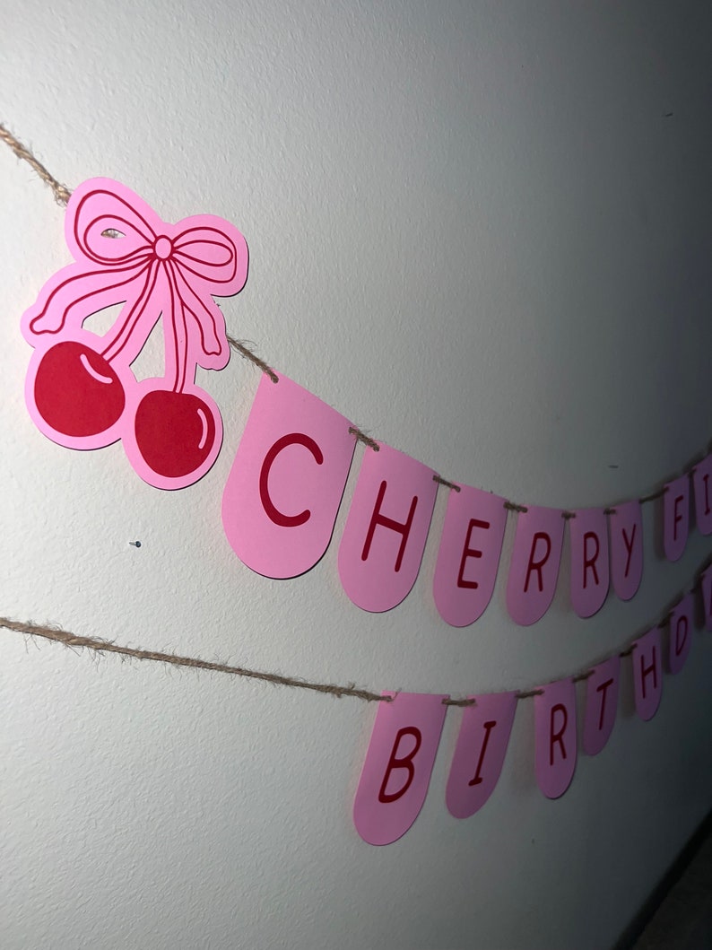 Pink Cherry First Birthday Banner, Party Decoration - Etsy