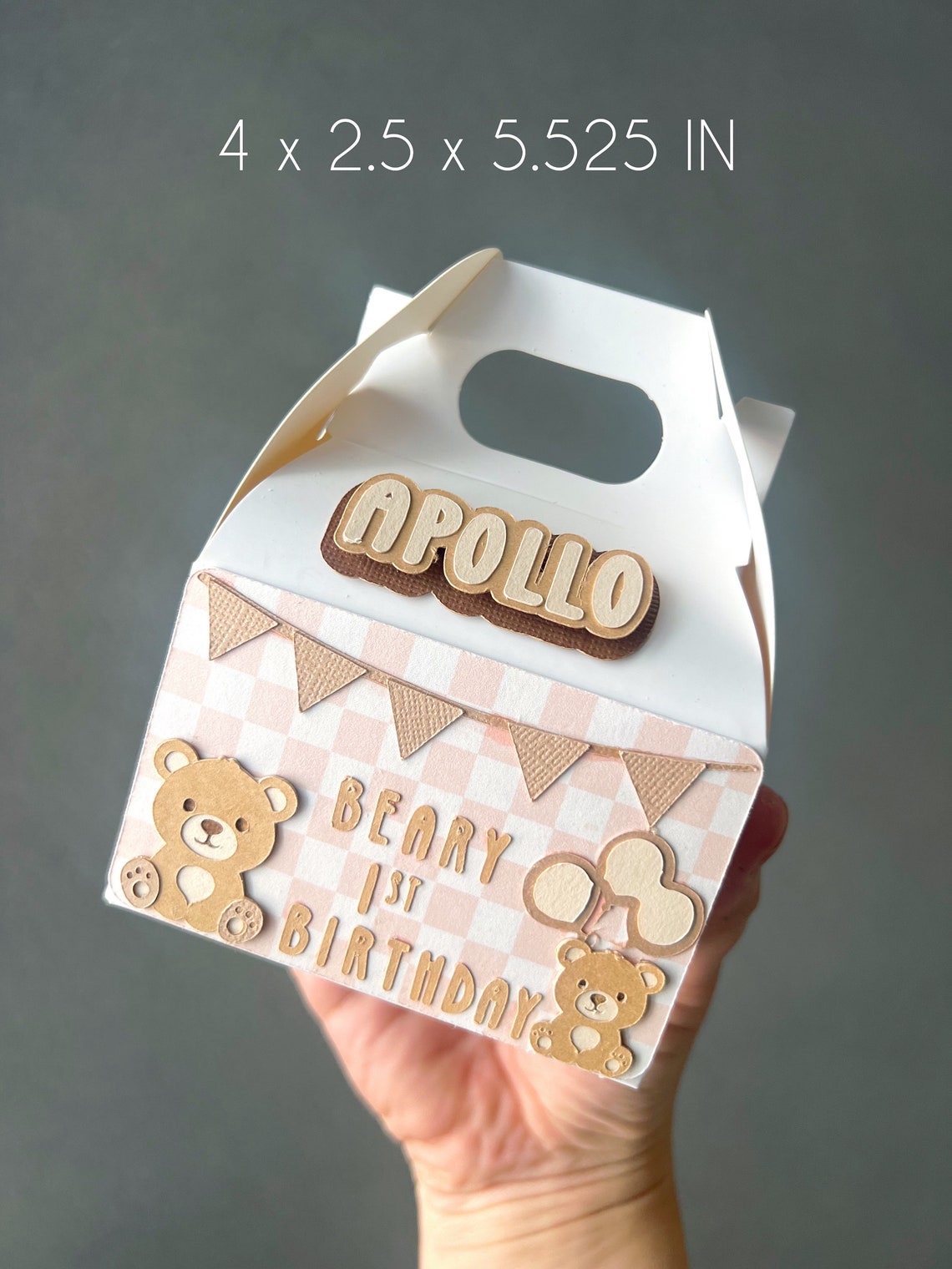 Beary First Birthday Party Favor Gable Box - Etsy