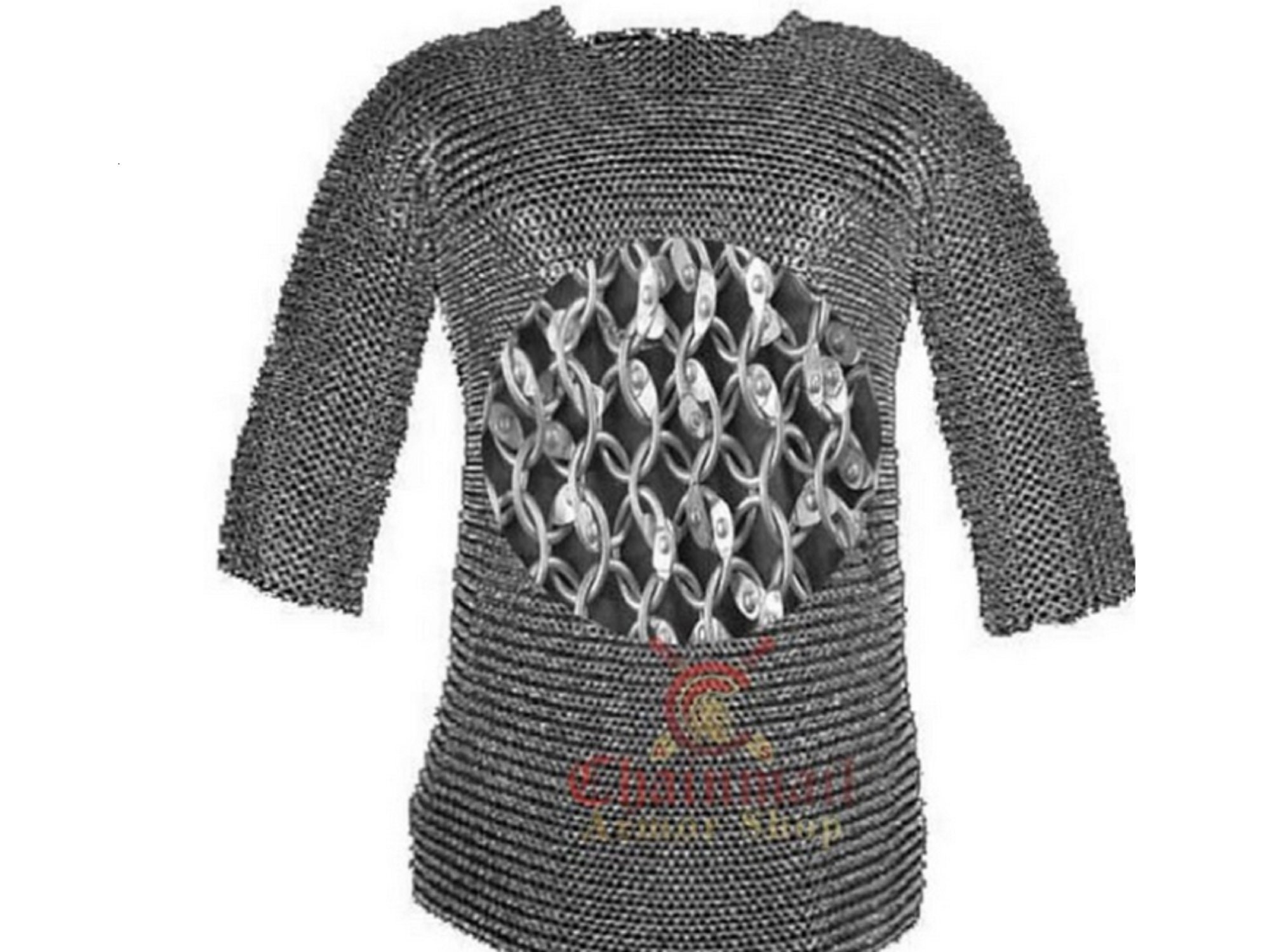 Aluminum Chainmail Shirt 9 Mm Round Riveted Hubergion Half Sleeve Chain ...
