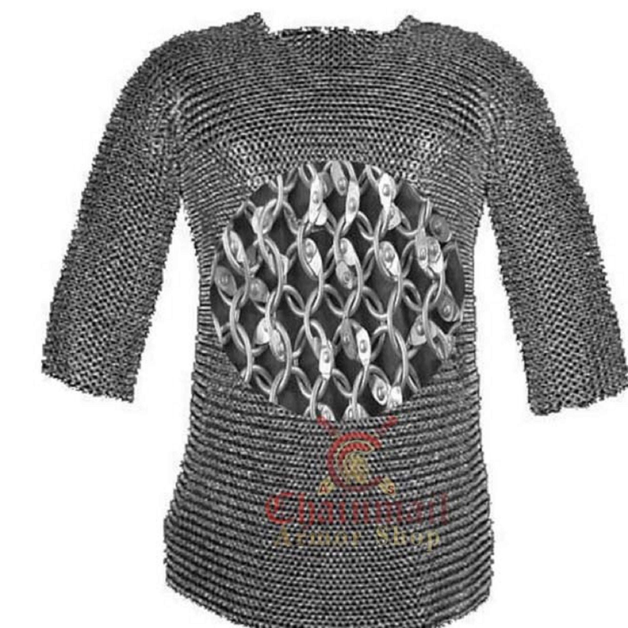 Aluminum Chainmail Shirt 9 Mm Round Riveted Hubergion Half Sleeve Chain ...