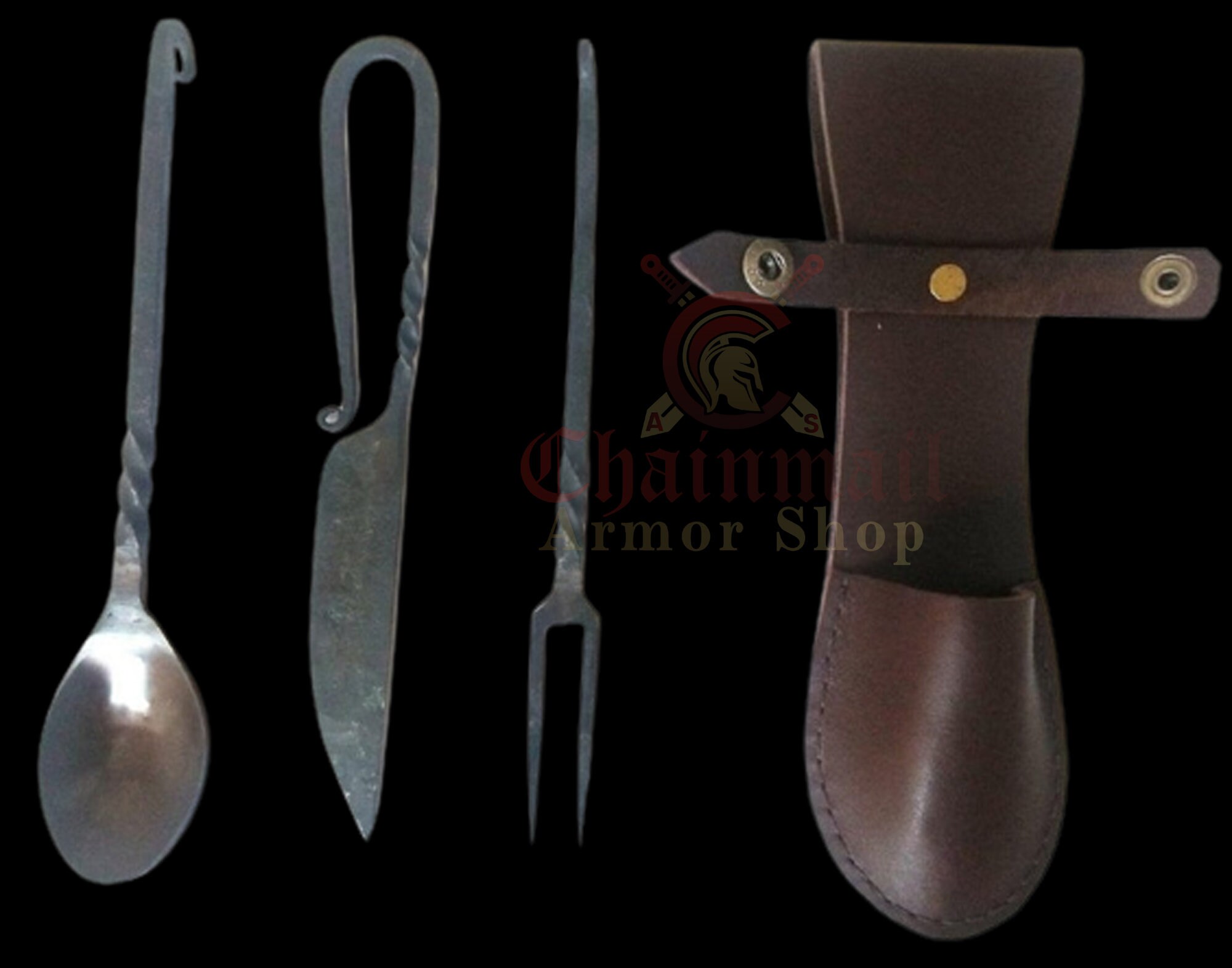 Medieval Cutlery Set, Hand Forged Medieval Kitchen Set Spoon, Knife ...