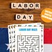 Labor Day Maze Game Card Instant Download Game Card Printable I 8.5x11 ...