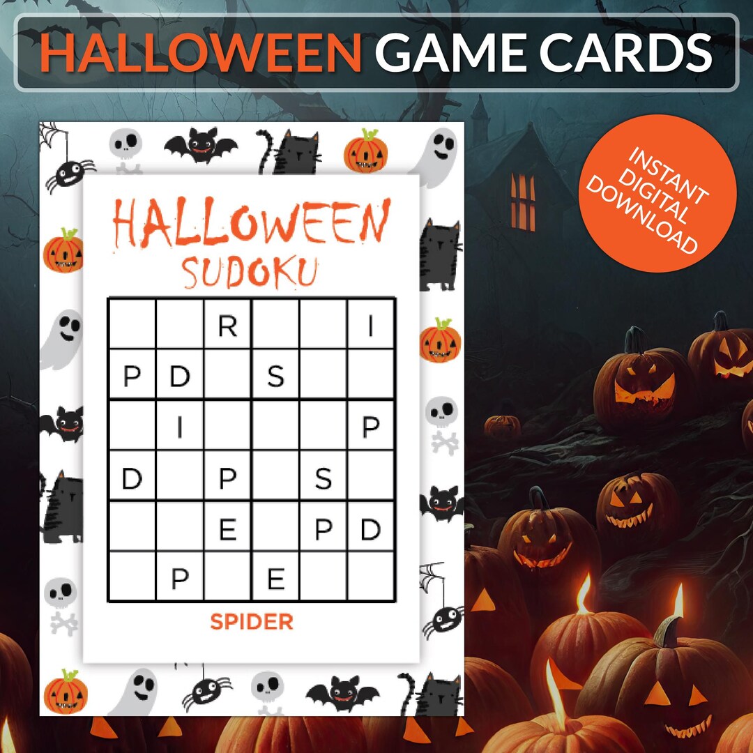 Halloween Party Games Printable Sudoku Fun & Easy Halloween Sudoku Game ...