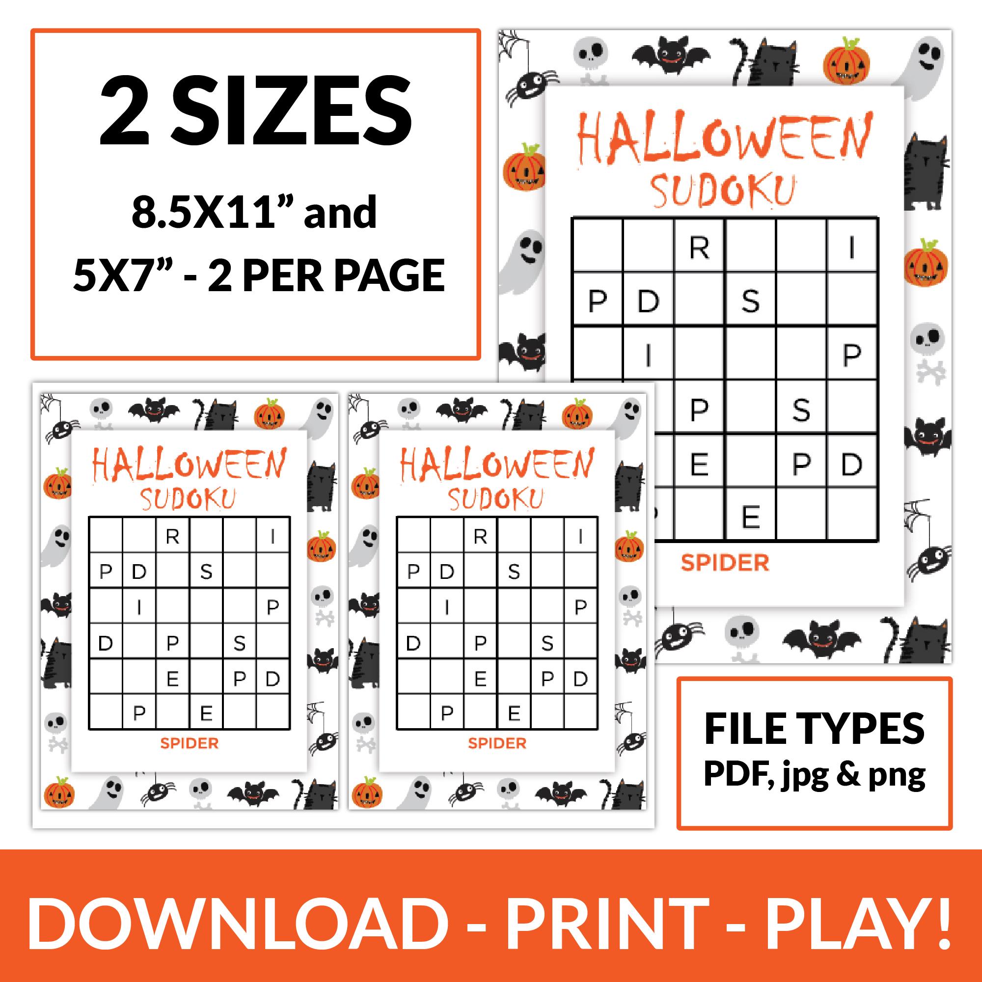 Halloween Party Games Printable Sudoku Fun & Easy Halloween Sudoku Game ...